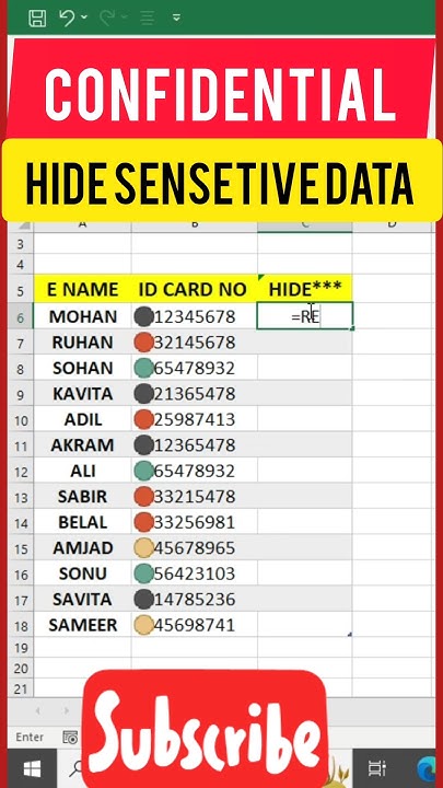 Employee Privacy How to Hide Sensitive Data in Ex #excel #microsoft #skills #shorts #trick # ...