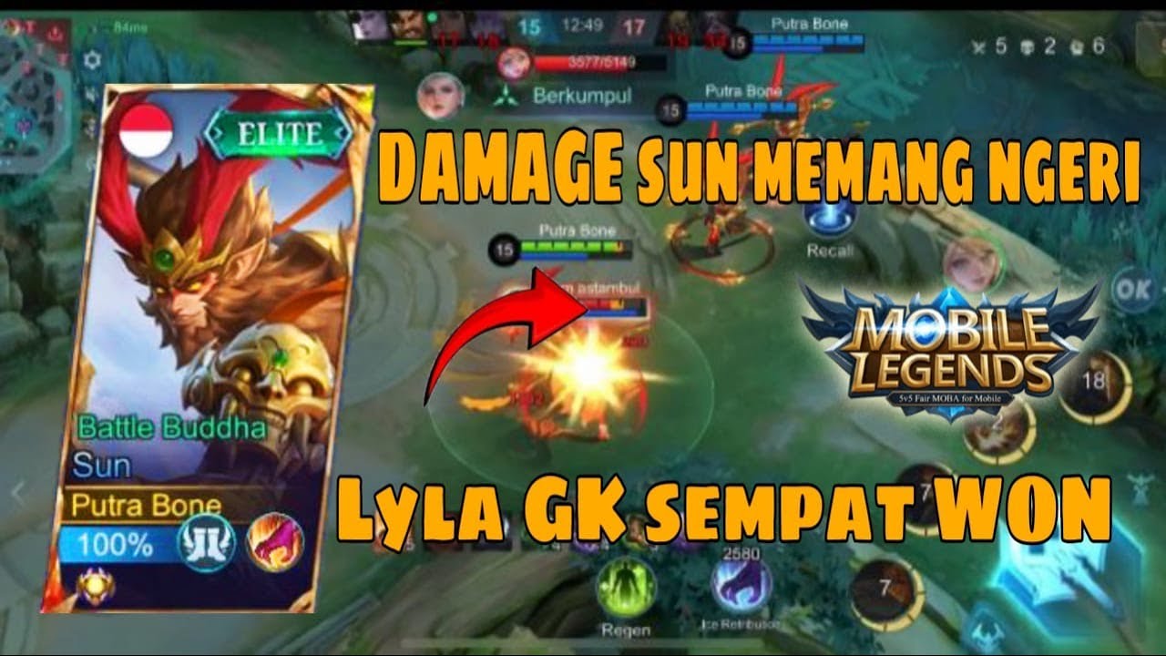 WTF DAMAGE SUN,LYLA GK SEMPAT WON-BEST BUILD SUN 2024-MOBILE LEGEND ...