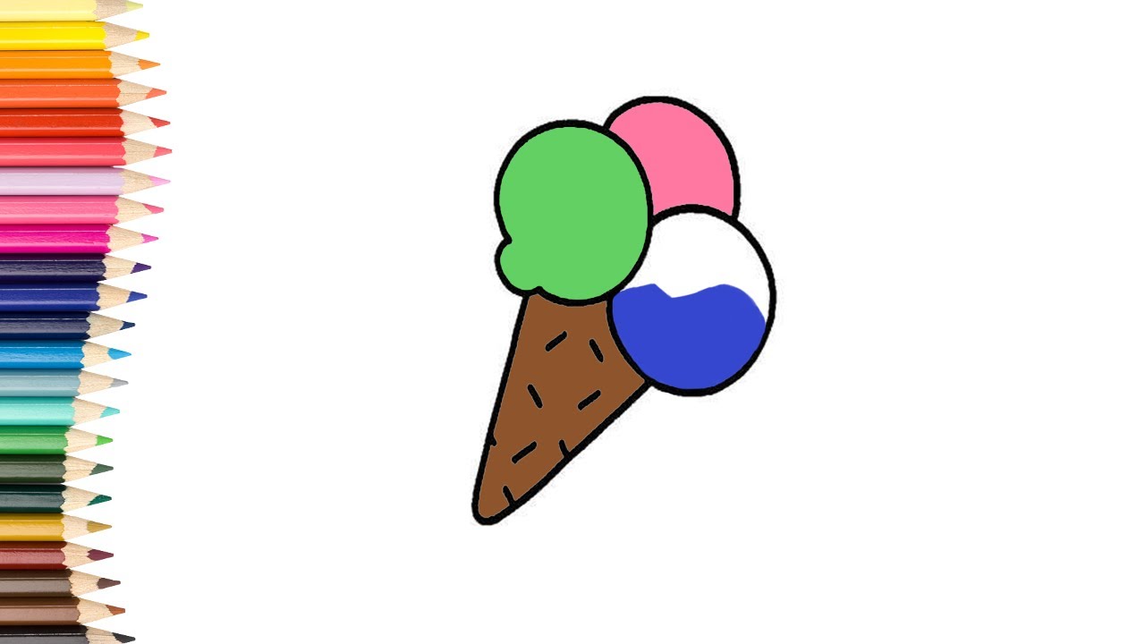 How to paint an ice cream cone 🍦 | How to draw an ice cream cone - YouTube
