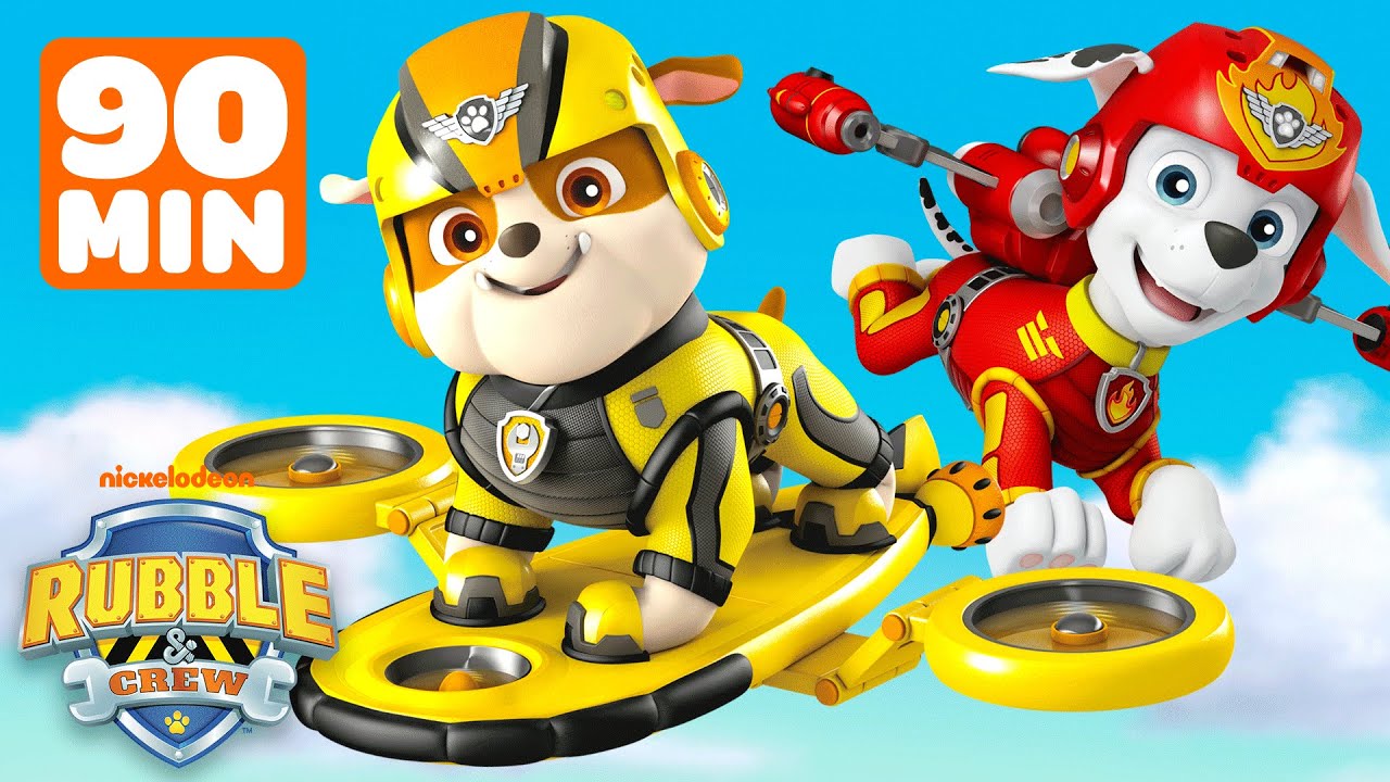 Rubble & PAW Patrol Awesome Air Rescues! w/ Marshall, Chase & Skye | 90 ...