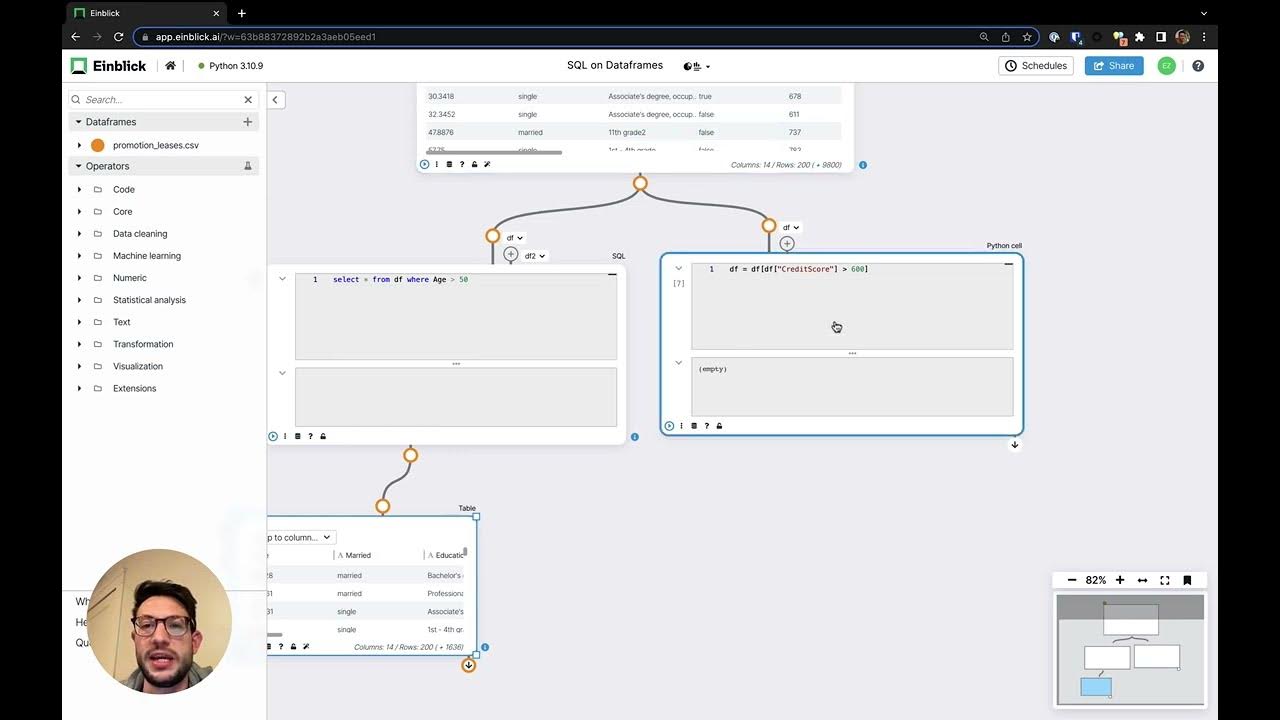 How to Use SQL over any dataset in Einblick - YouTube