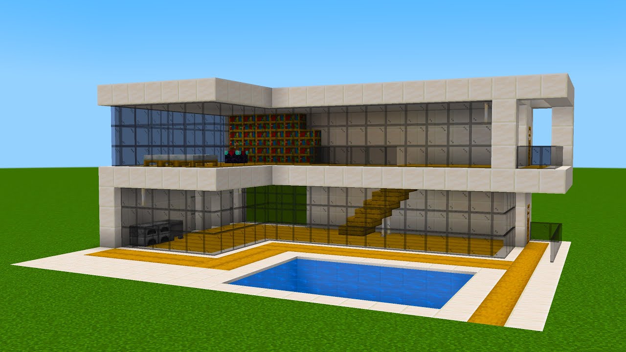 Minecraft - How to build Modern House 90 - YouTube