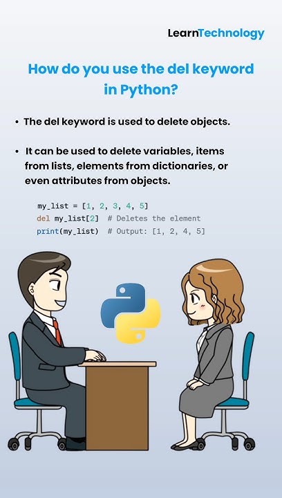 Del Keyword In Python Python Interview Questions Python Interview Del Keyword Youtube