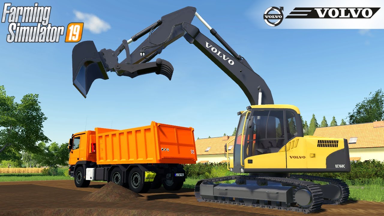 Farming Simulator 19 - VOLVO EC160 Crawler Excavator Digging Dirt And ...