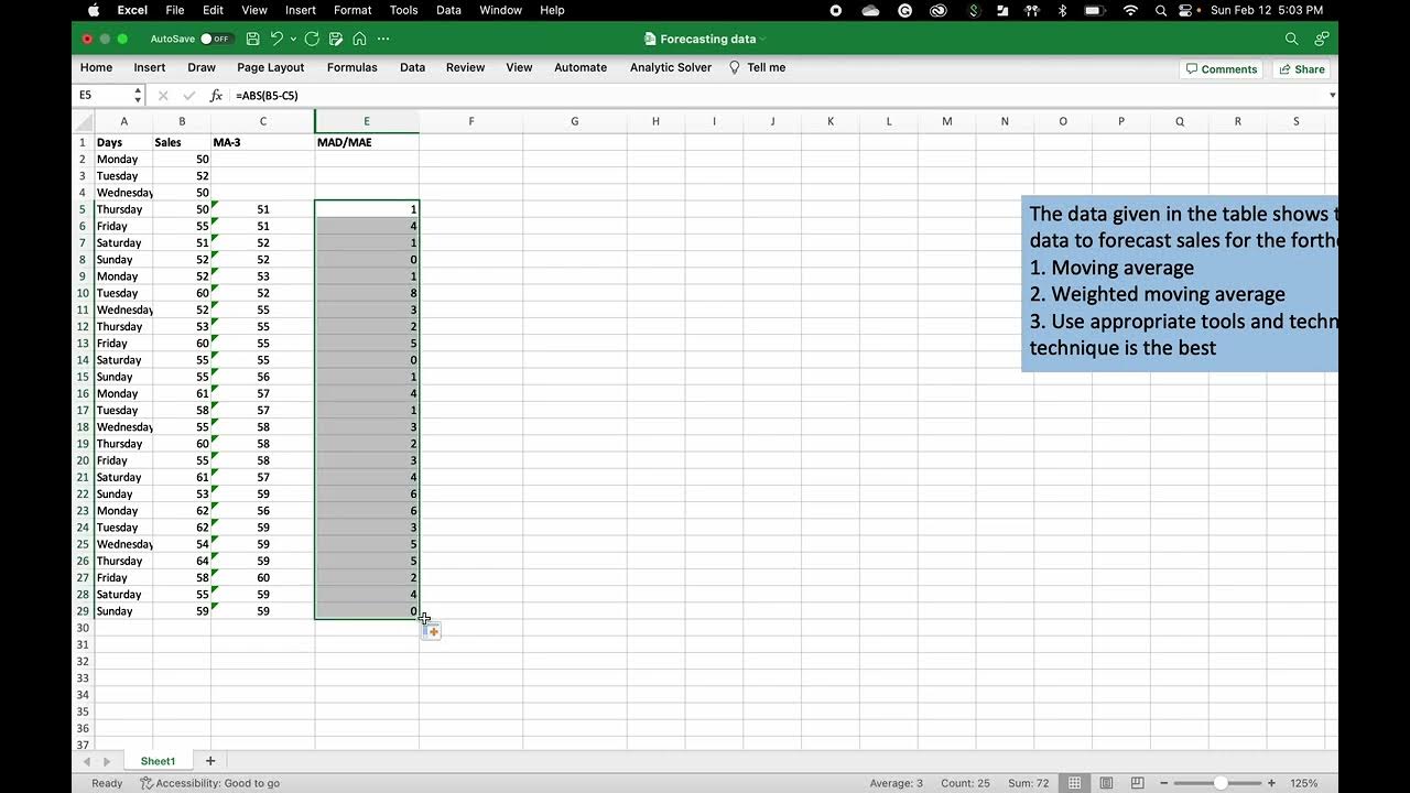 Forecasting Using Excel Summary Video - YouTube