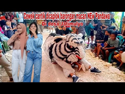 cewek cantik dicaplok barongan macan NEw Pandawa di desa Jatimulyo Bonang Demak - YouTube