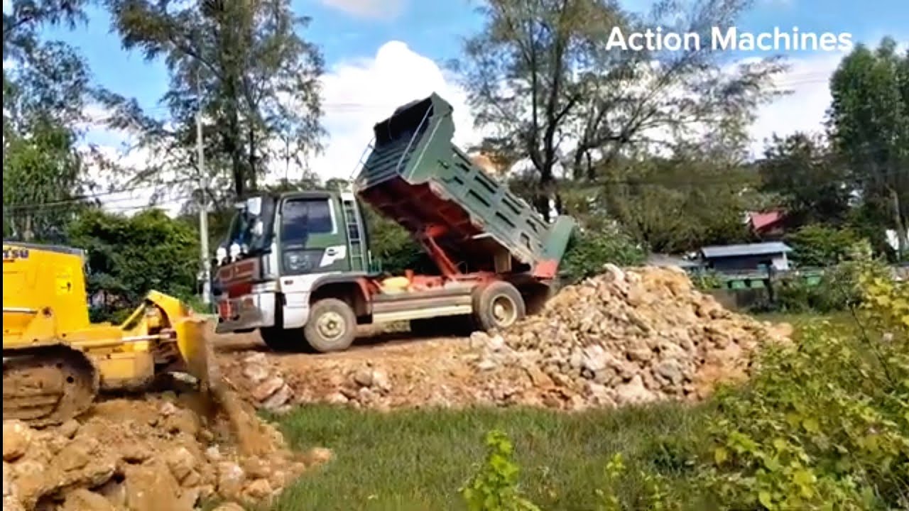 New project! Filling land up pushing soil to delete small forest, grass ...