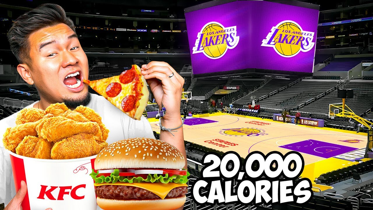 Last to Stop Eating at an NBA Game Wins! - YouTube