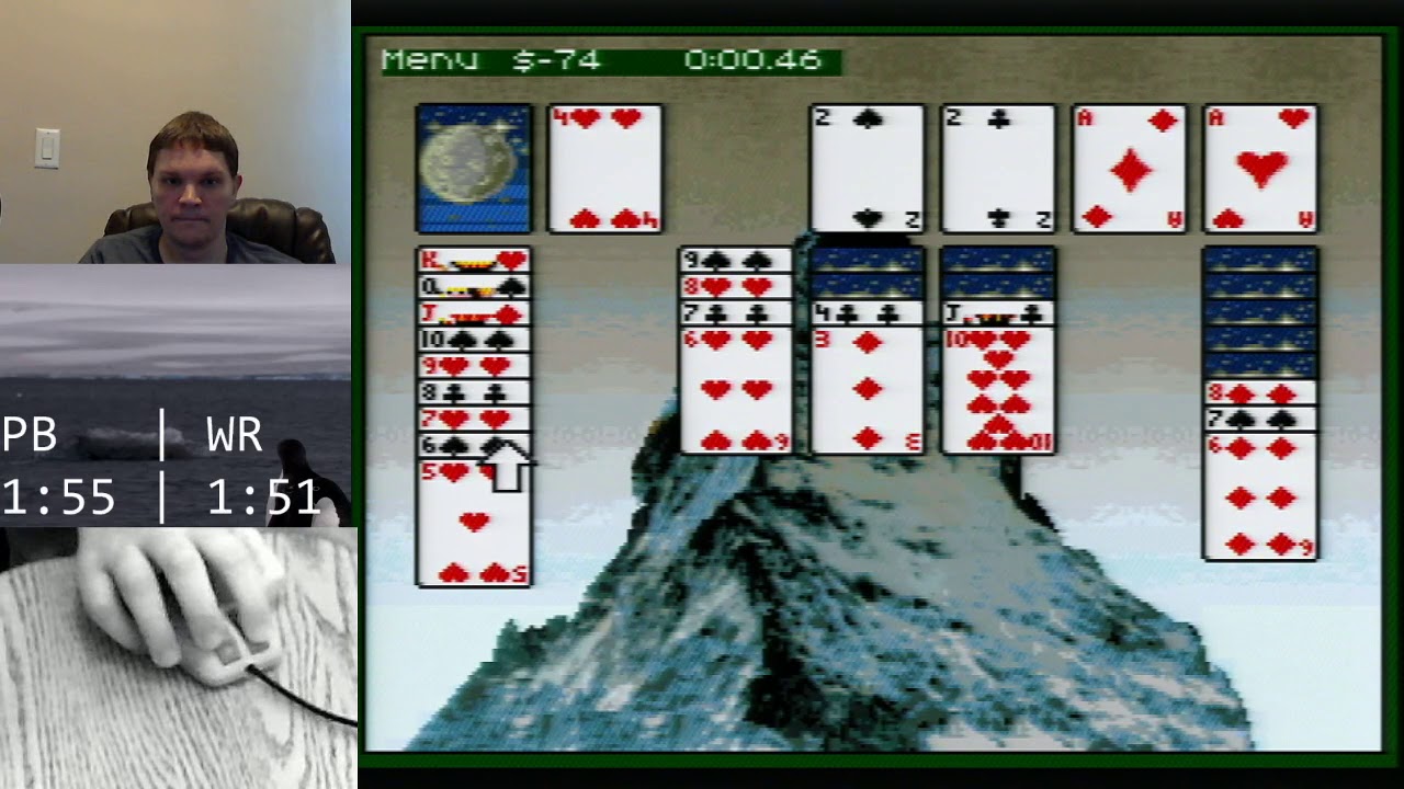 Super Solitaire (SNES) - Klondike 1 Flip - Speedrun - 1m43s - YouTube
