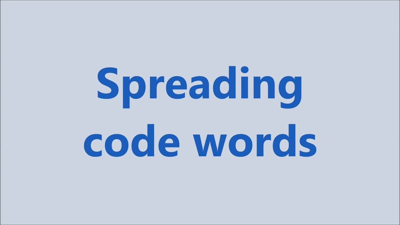 Spreading codewords - YouTube