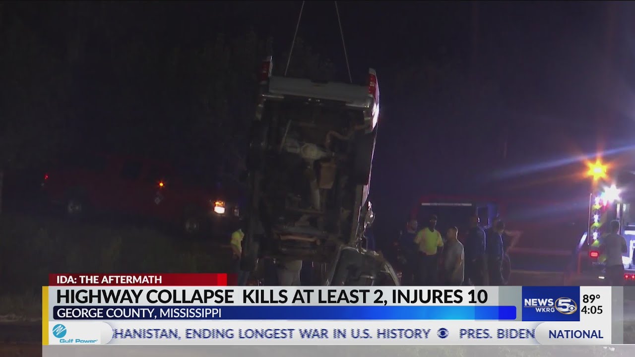 2 dead, 10 injured in highway collapse in Mississippi during aftermath ...