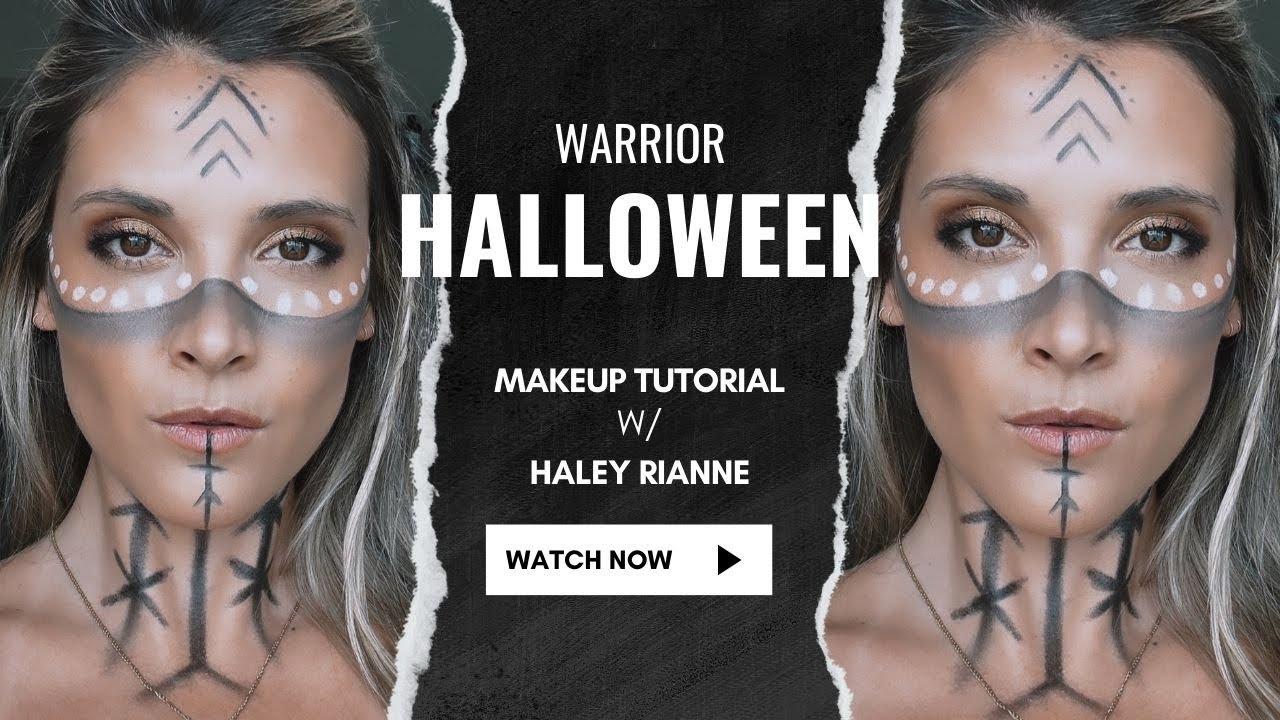 Easy How to Warrior Halloween Makeup Tutorila - YouTube