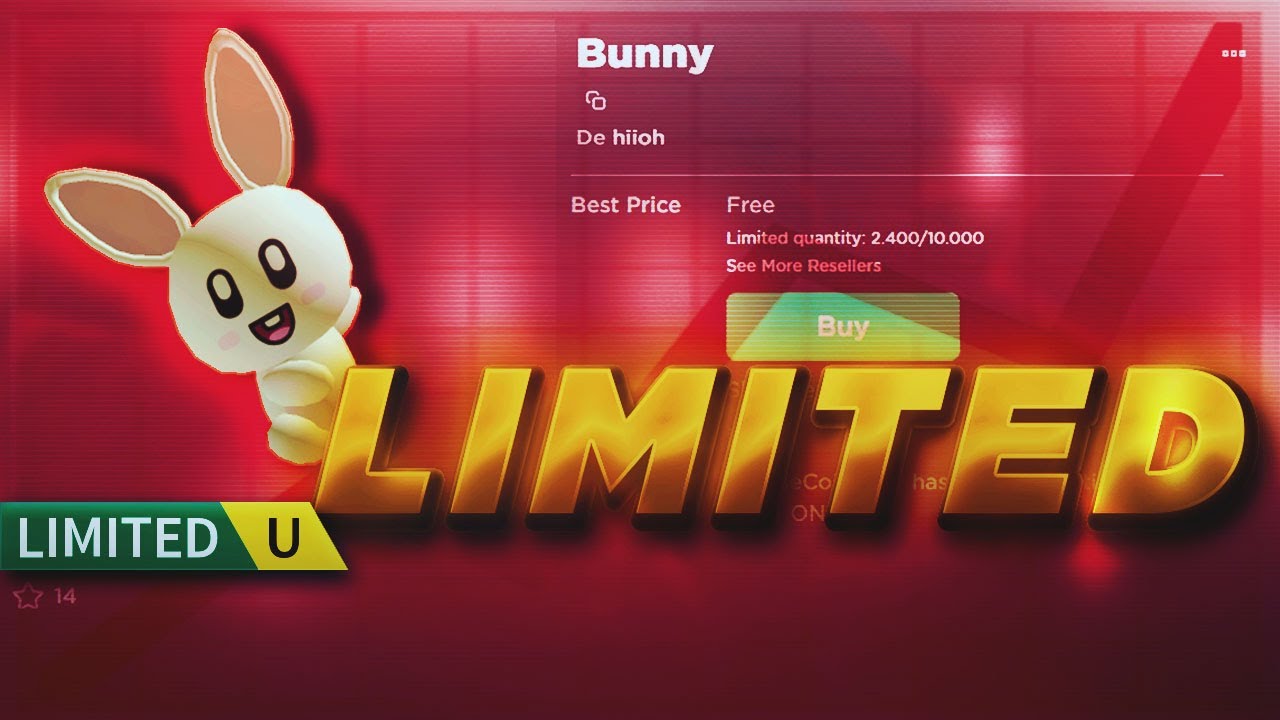 🐰 NUEVO LIMITED *GRATIS* DEL BUNNY EN ROBLOX! - YouTube