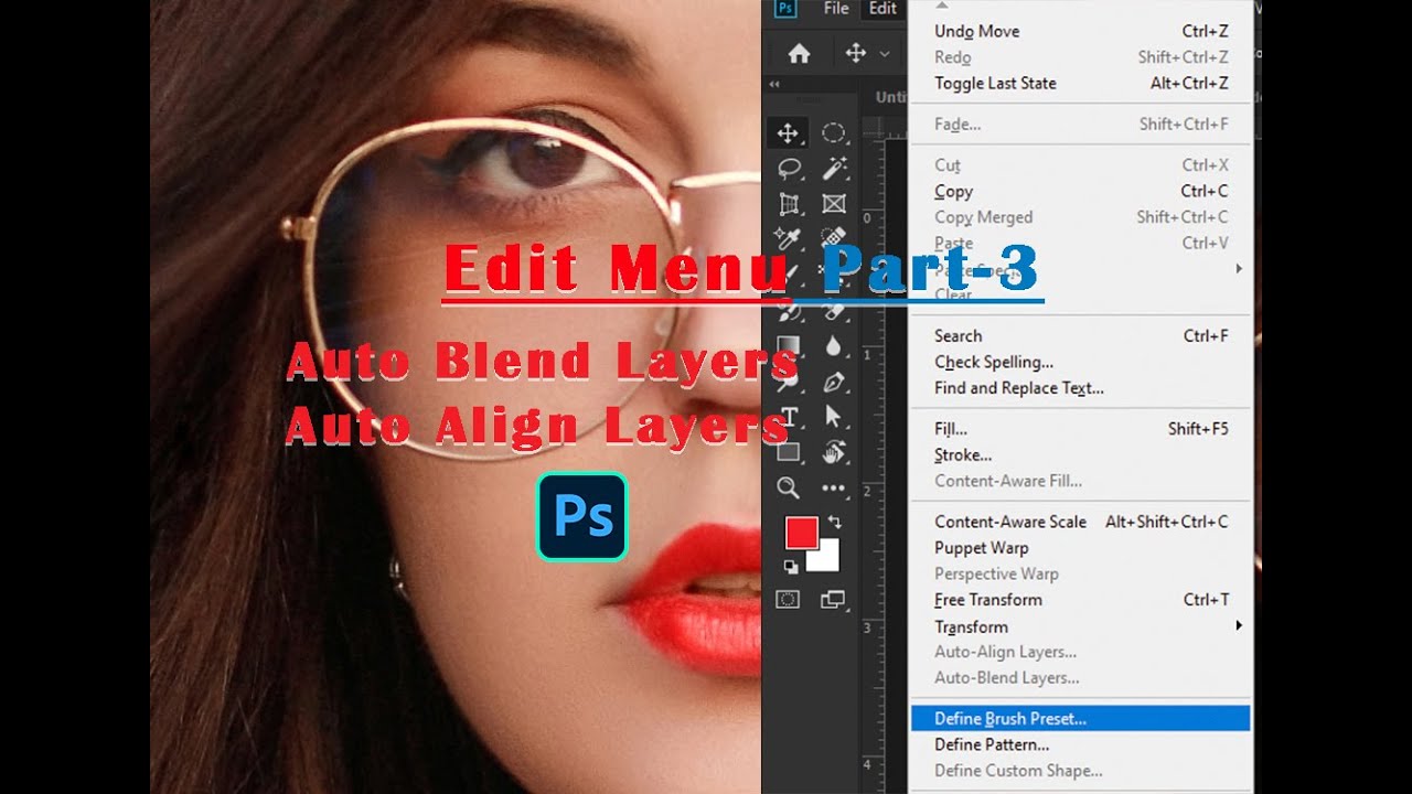 Photoshop edit menu part 3 - YouTube