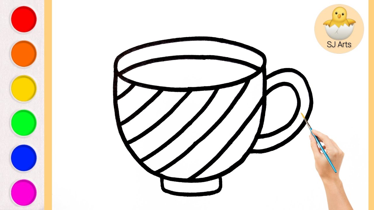 How to draw a teacup 🍵 |tea cup drawing colour - YouTube