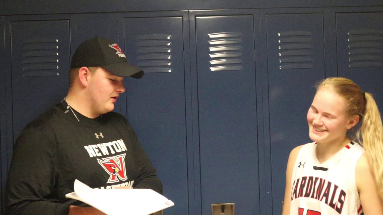 Interview with the MVP of the girls basketball team in the post game ...