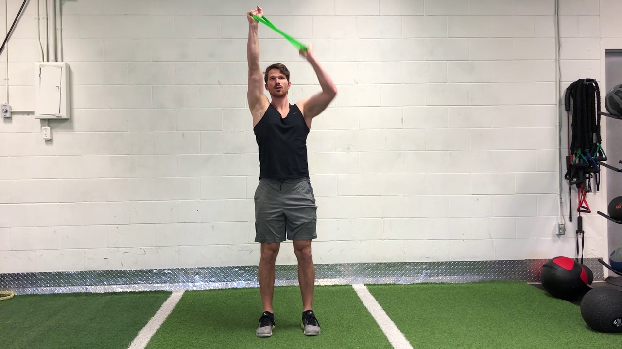 Mini Band Overhead Alternating Pulldown - YouTube