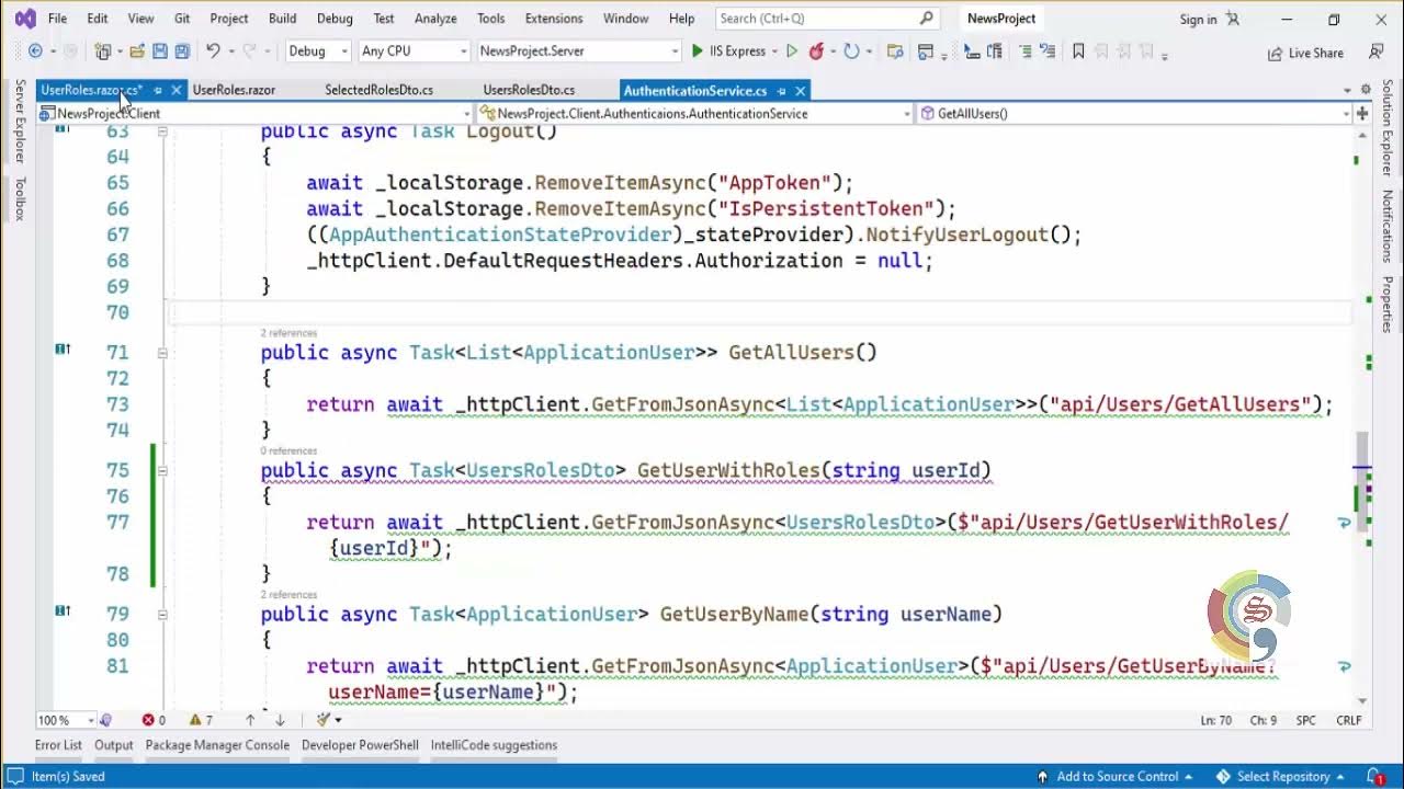 31 (Arabic) Get User With Assigned Roles Component (Identity In ASP Net Core Blazor WA) - YouTube
