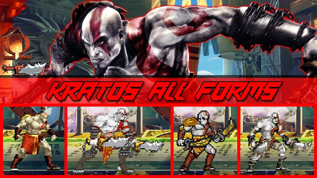 Mugen char Kratos all forms by Justin Kaiser - YouTube