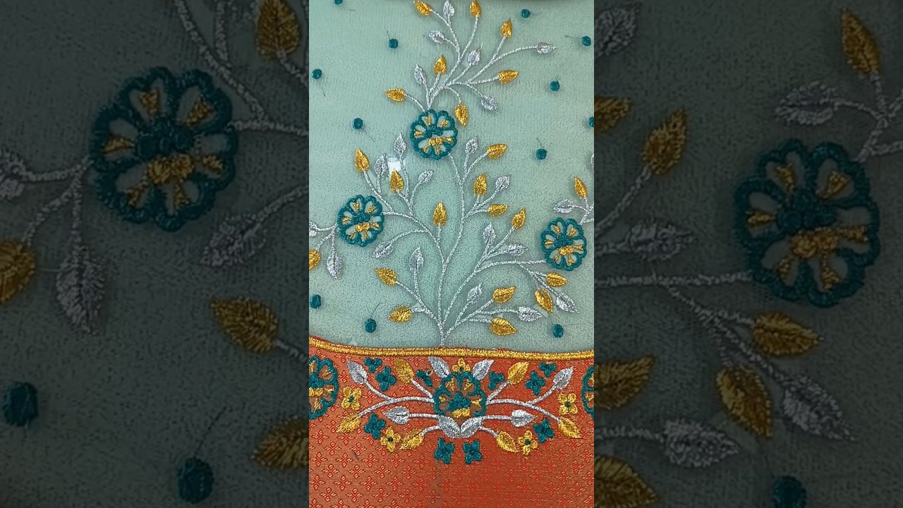 Net cloth new design computer Embroidery work - YouTube