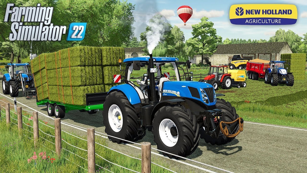 Packing and loading hay bales | The Valley The Old Farm | FS22 ...