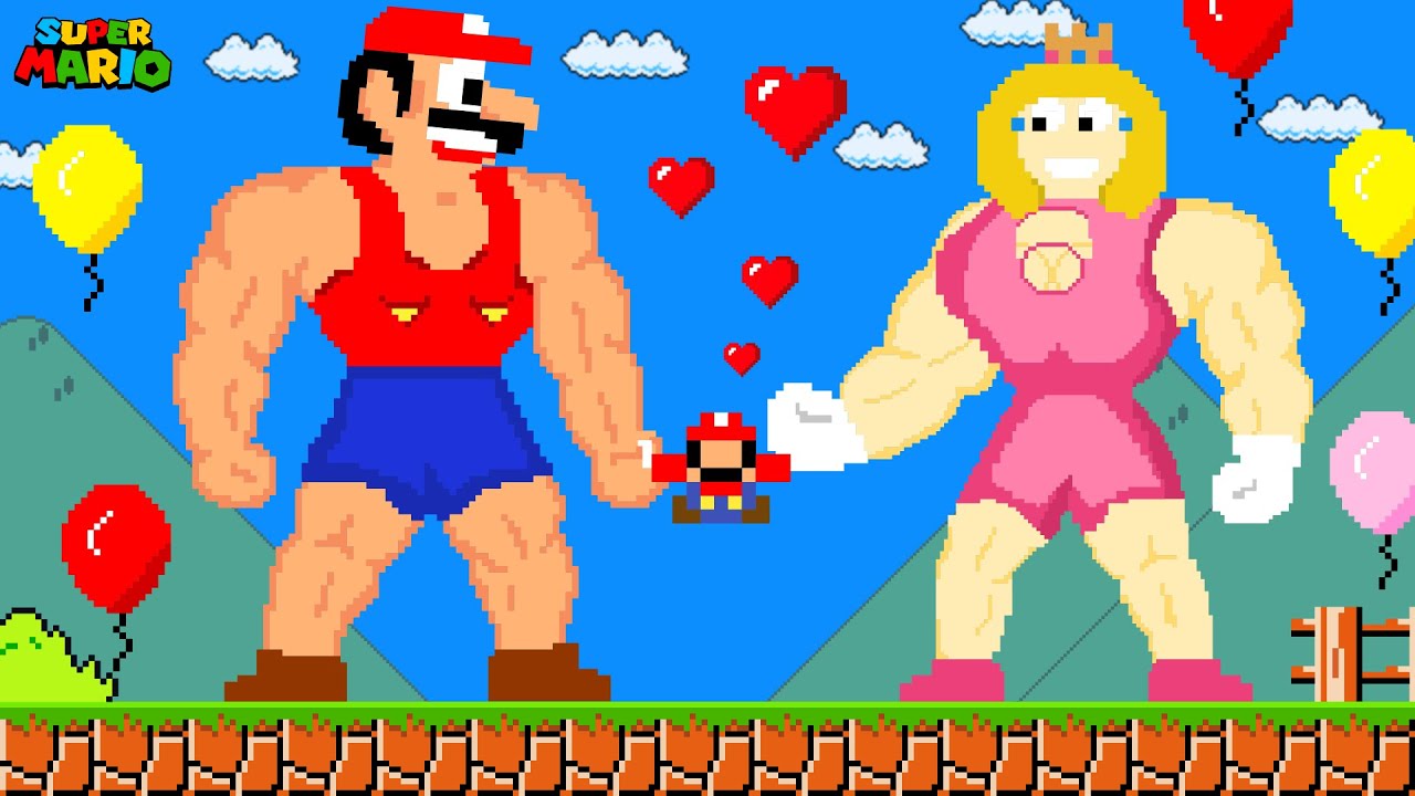 Baby Mario Adopted by Mario and Peach Muscular in Super Mario Bros ...