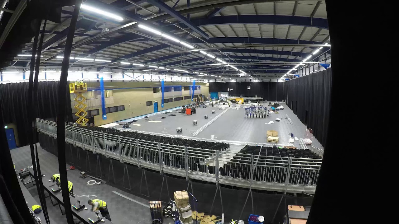Wolverhampton leisure centre transformed into major darts arena - YouTube
