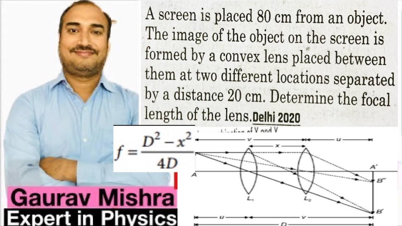 A screen is placed 80 cm from an object.The image of the object on ...