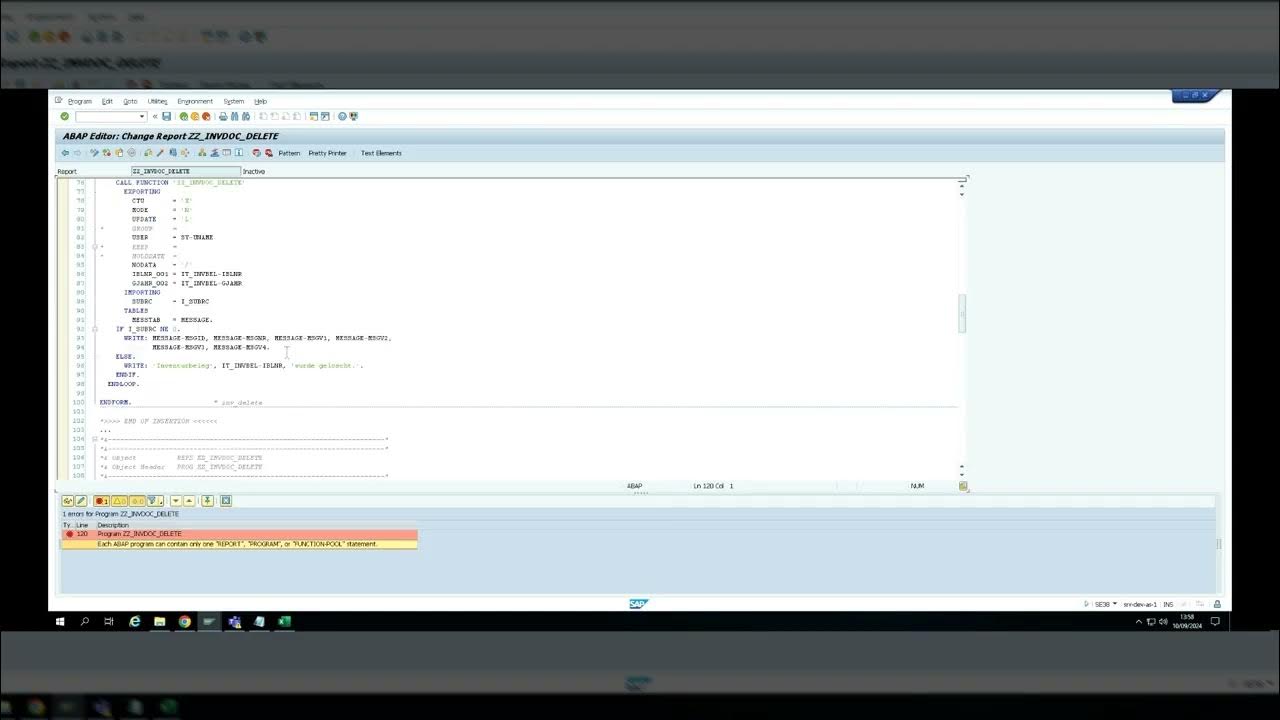 SE38 Create a simple program - YouTube