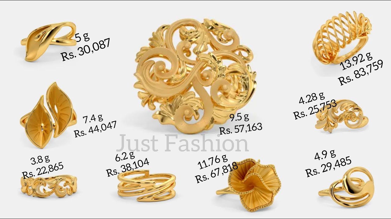 Latest 22k Gold Ring Designs with Weight and Price - YouTube