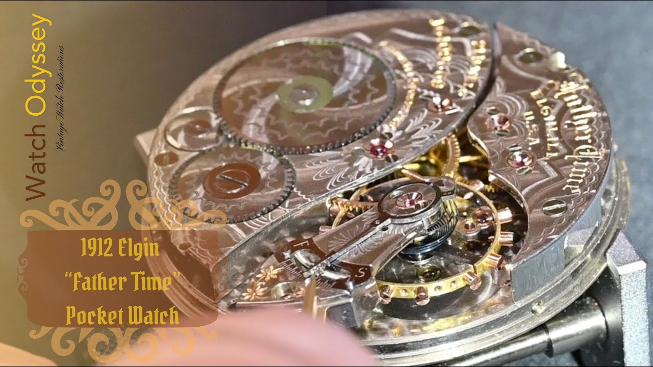 1912 Elgin "Father Time" Railroad Pocket Watch secret restoration - YouTube