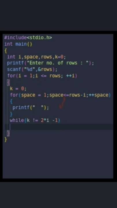 #11 print full Pyramid using C #programming #coding #cprogramming # ...