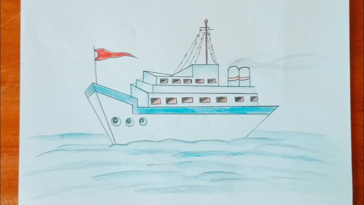 How to draw a ship (easy tutorial) - YouTube