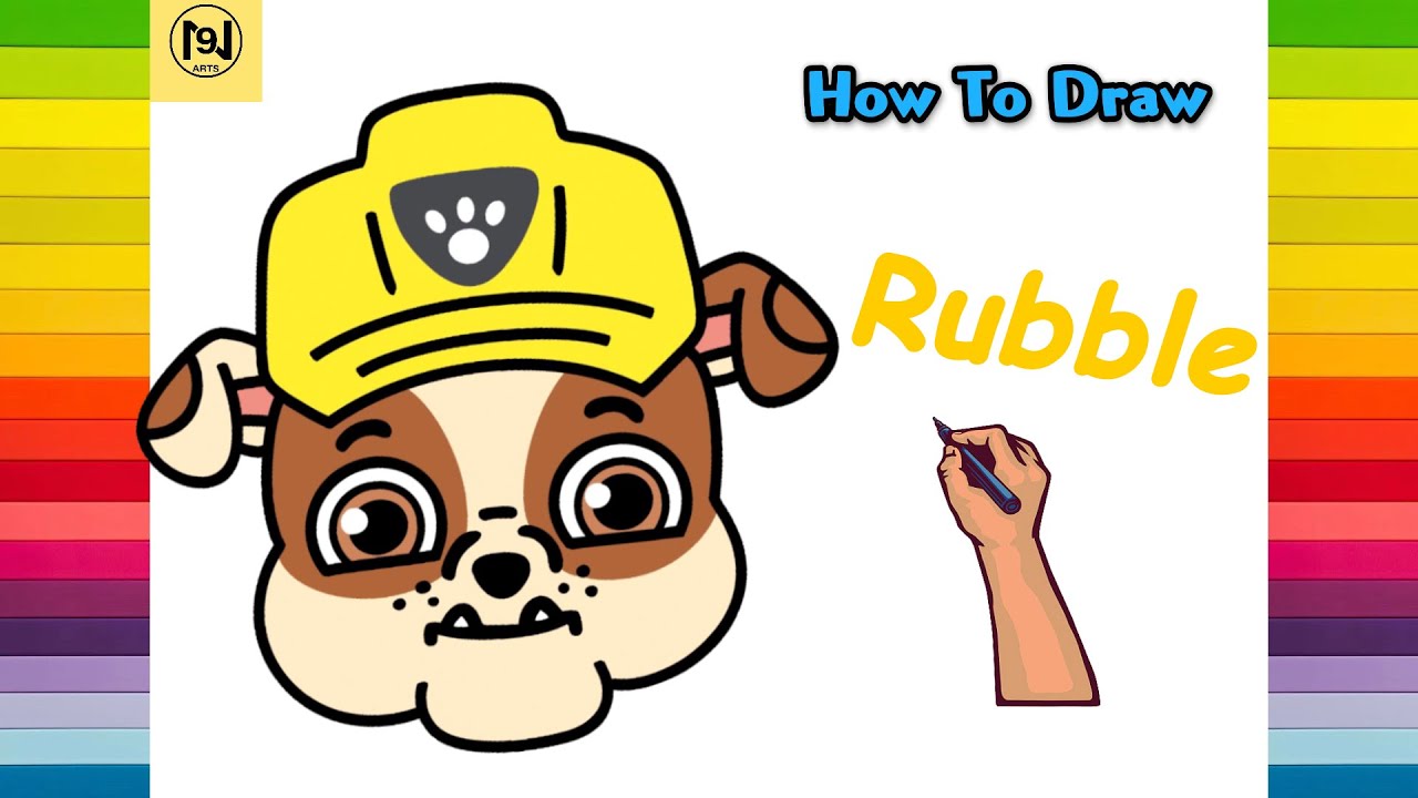 How to draw Paw Patrol-Rubble easy step by step | No.9 ARTS - YouTube