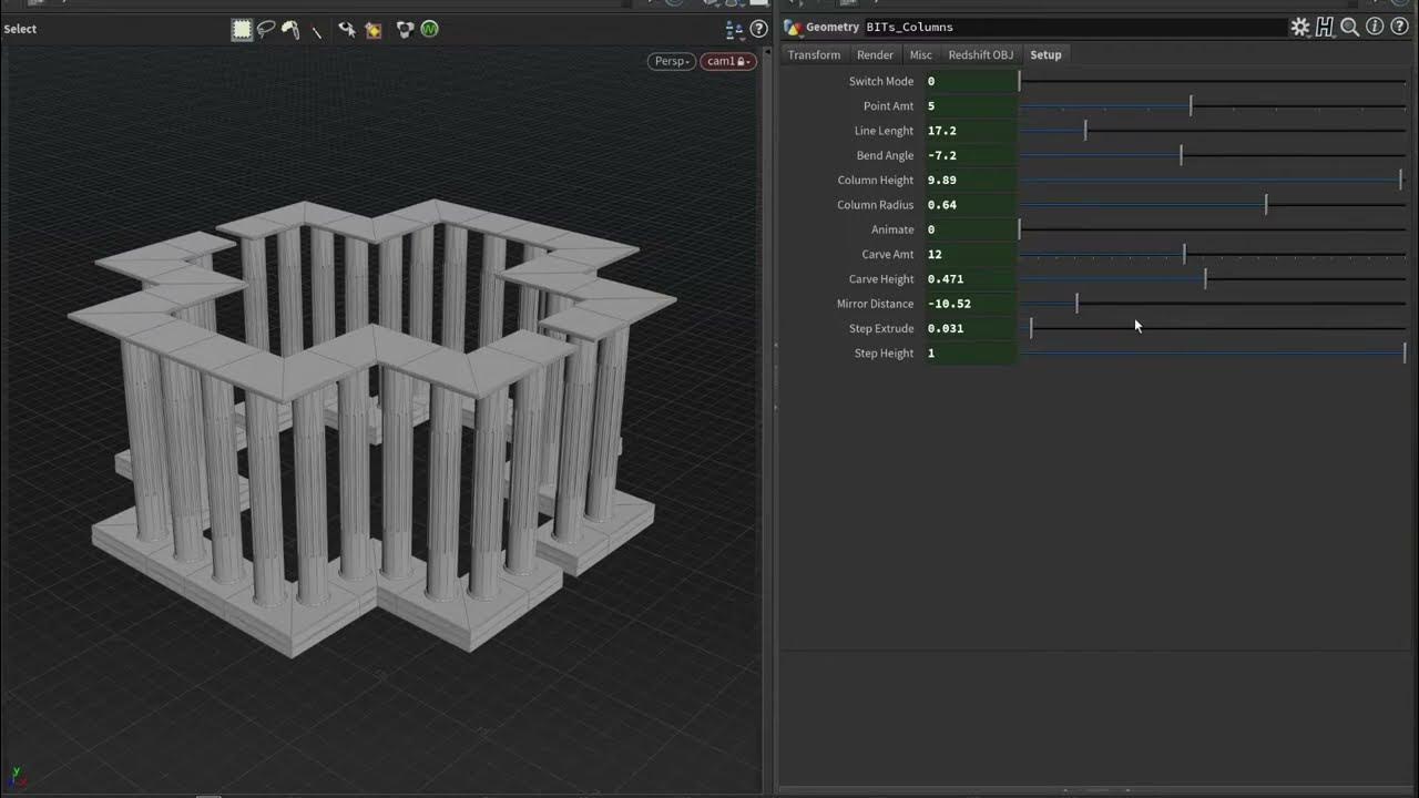 Houdini Procedural Modeling - Columns - YouTube