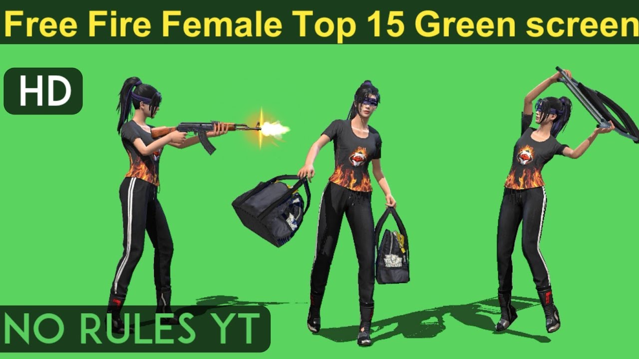 Free Fire Top 15 Green Screen video | Female green screen Emote | FF ...