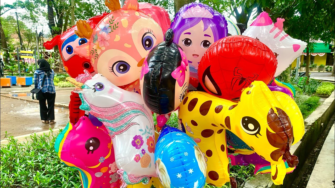 lagu balonku ada lima - balon karakter lucu - balon karakter warna ...