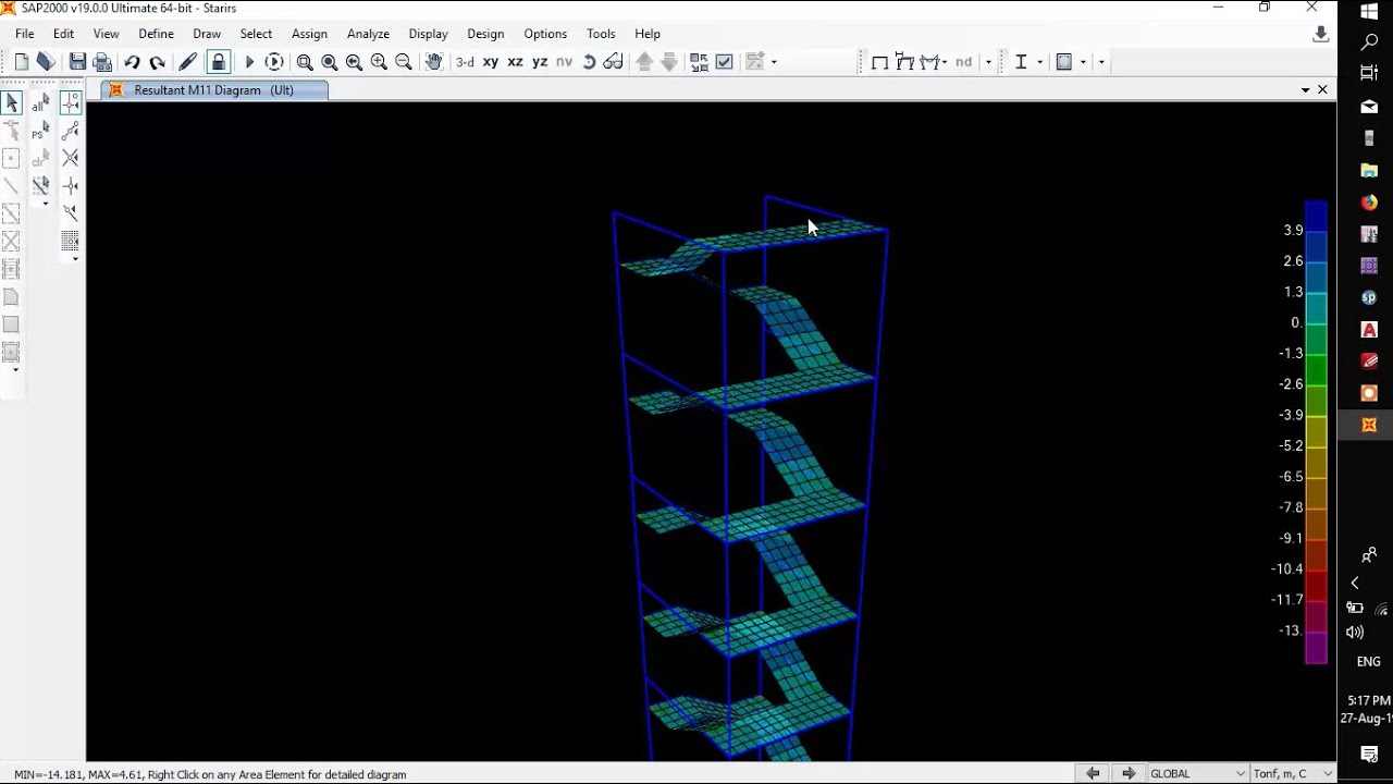 15 Safe Model For Bassment &Stairs SAP Model and Design and Draw RFT ...