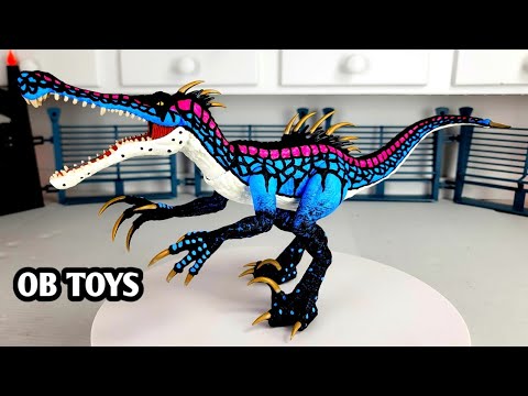 Custom Jurassic World Dinosaur Hybrid Build – Indoraptor & Sarcosuchus Glow in the Dark OB Toys