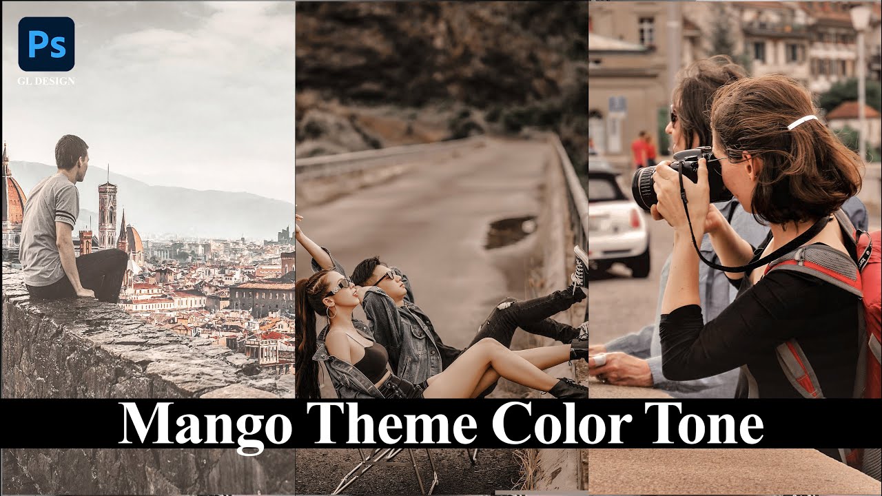 how to create mango theme color tone in photoshop - YouTube