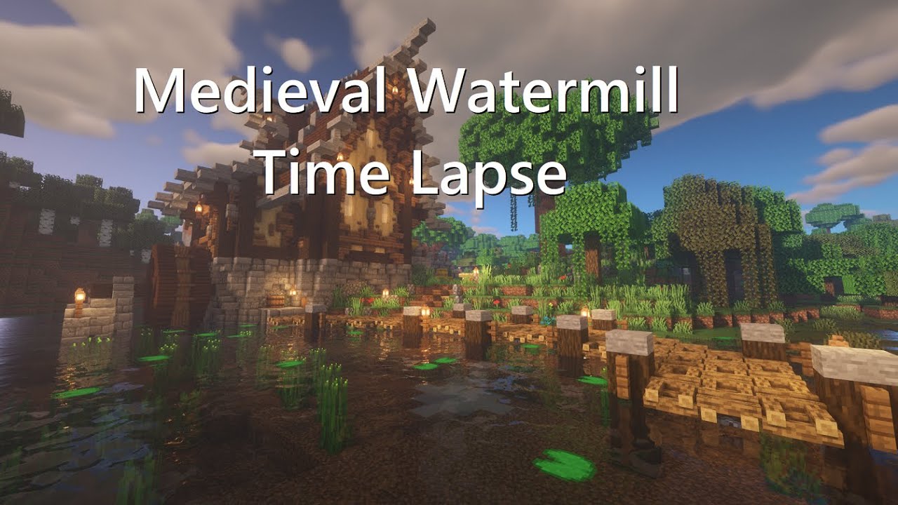 Minecraft Creative Build: Medieval Watermill Time Lapse - YouTube