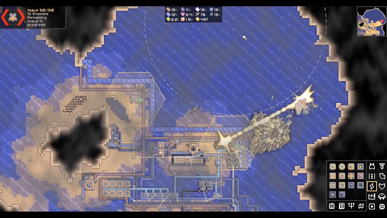 Mindustry: Windswept Islands guardian elimination - YouTube