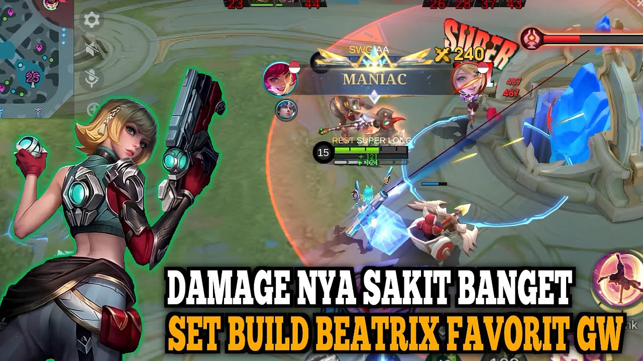 SET BUILD & EMBLEM BEATRIX FAVORIT GW || GILA DAMAGENYA SAKIT BANGET ...