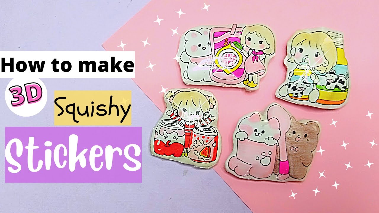 How to make stickers at home / Diy 3D stickers /Diy squishy stickers ...