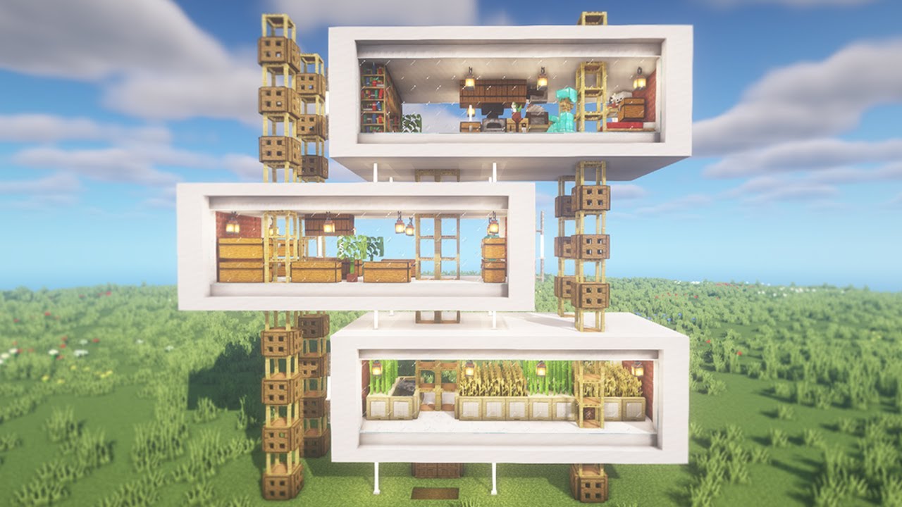 MINECRAFT: How to Build a MODERN SURVIVAL HOUSE Tutorial (EASY) - YouTube