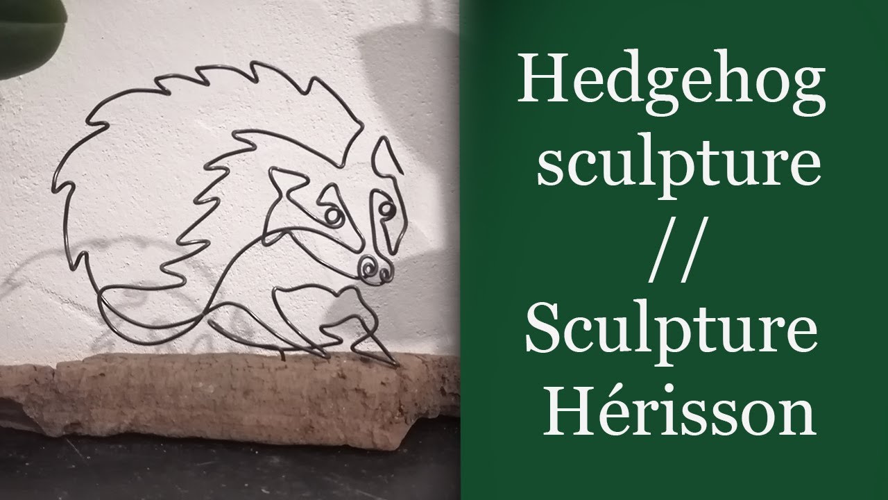 Wire Sculpture Hedgehog/ Wood and Metal - YouTube