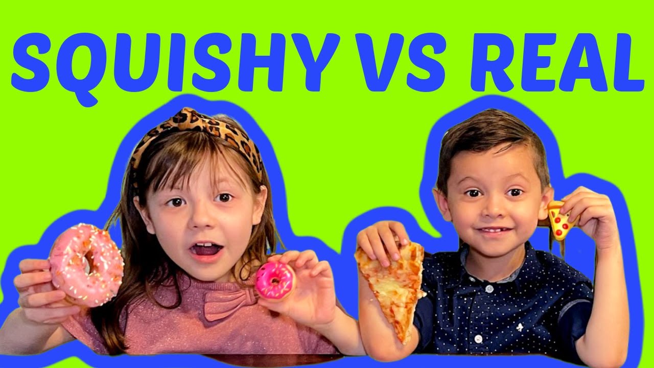 SQUISHY vs REAL FOOD challenge -K's Home - YouTube