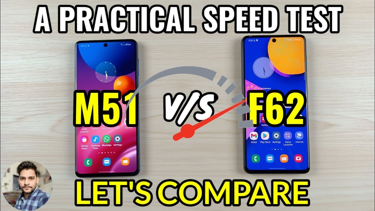 Speed Test Comparison : Samsung Galaxy F62 VS M51 - YouTube
