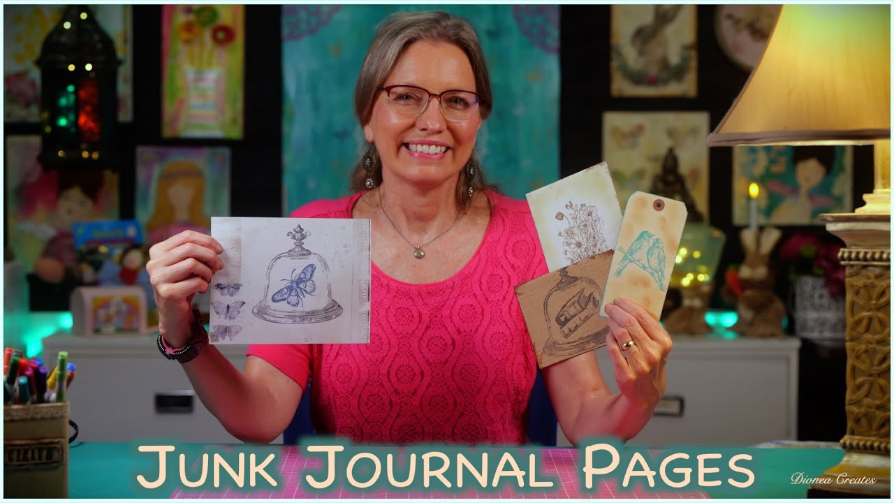 Junk Journal Pages with IOD Pastiche Stamp - YouTube