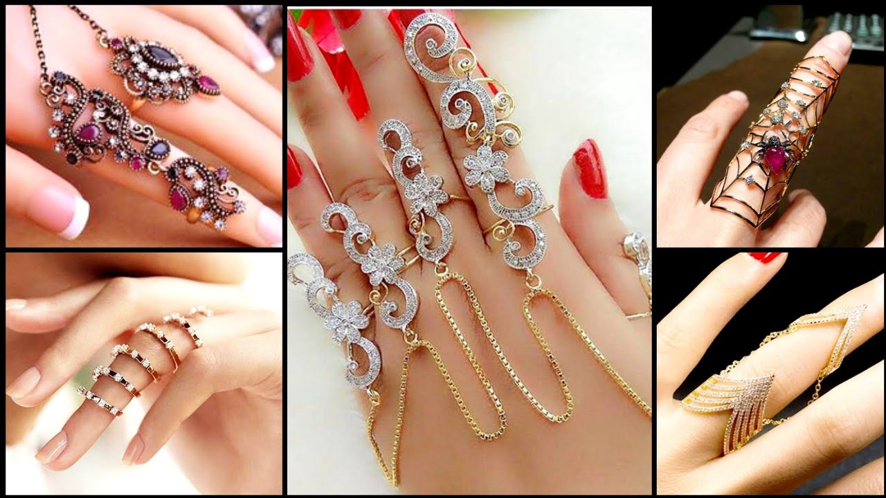 Most Beautiful Gold Long Rings Collection With Chains Style Unique And ...